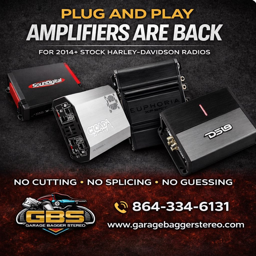 Plug-and-Play Motorcycle Amplifiers | Harley Audio | GBS – Garage ...